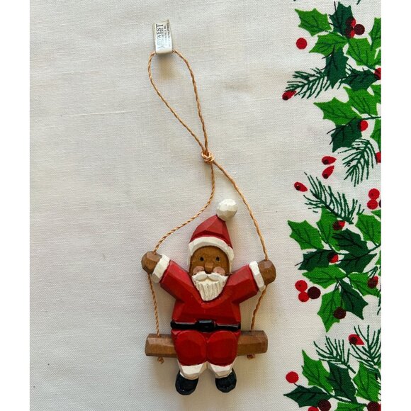 Midwest | Holiday | Handcrafted Midwest Rustic Santa Ornament On A ...